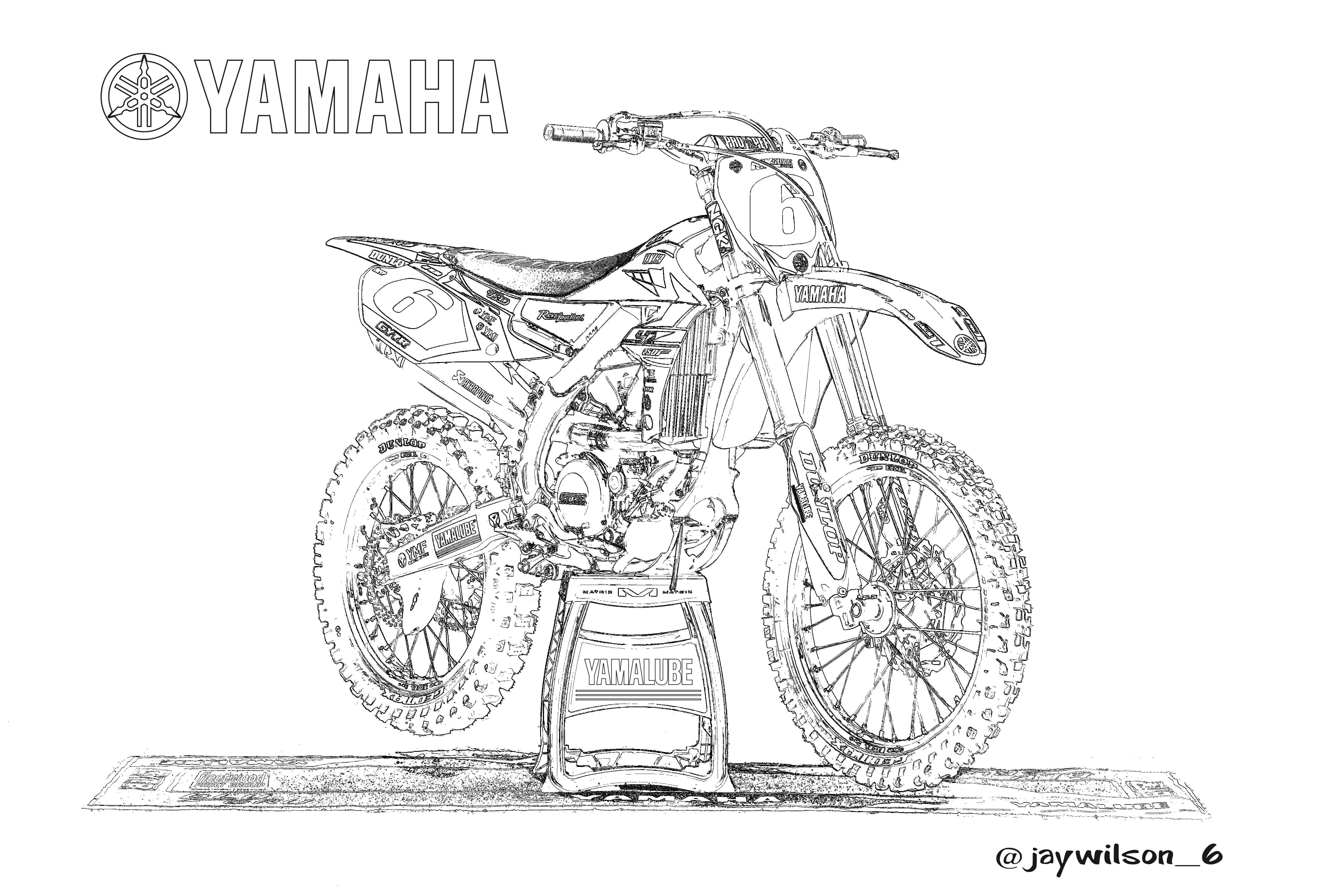 Dirt Bike Coloring Pages Yamaha